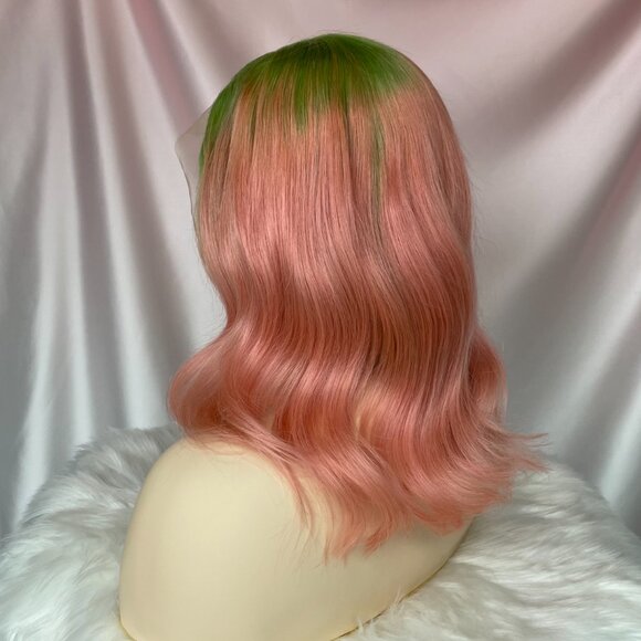 Hair | Rose Pink Lace Front Wig Virgin Human Hair Custom Color Wig ...